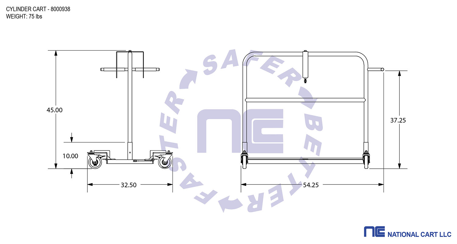 Gas / Oxygen Cylinder Cart | National Cart